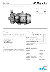 Bomba centrifuga megabloc - BOMBAS HIDRAULICAS KSB MODELO MEGABLOC . MANUAIS TECNICOS - Docsity
