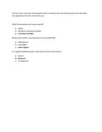 Cell and Molecular Biology Multi-Choice Exam with Answers | BIOL 2104 ...