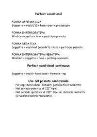 Inglese - Perfect conditional - Docsity
