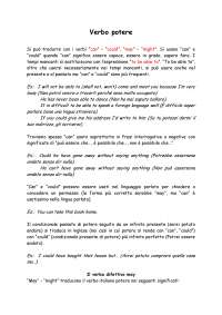 Inglese - Verbo Potere - Docsity