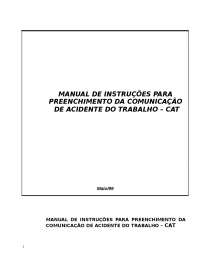 CAT - Comunicação de Acidente de Trabalho - Manual para o preenchimento ...