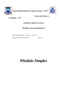 Pêndulo Simples - Relatório de Física Experimental I - Docsity