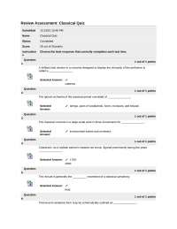 Review Assessment: Classical Quiz - Music Appreciation | MU 250 - Docsity