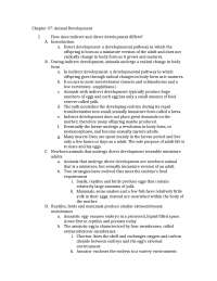 Animal Development - General Biology Notes | BIOL 1002 - Docsity
