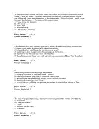 Quiz 1 with Answers - United States History | - Docsity