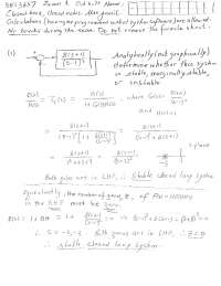 Practice Exam 1 on Linear Control Systems | EEL 3657 - Docsity