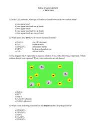 General Chemistry I - Final Exam Review | CHEM 1201 - Docsity