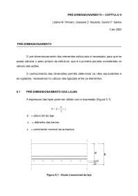 Pre-dimensionamento (lajes, vigas) - Pré-dimensionado de vigas e lajes - Docsity