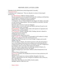 History Test 2 Study Guide - American History to 1865 | HIST 2111 - Docsity