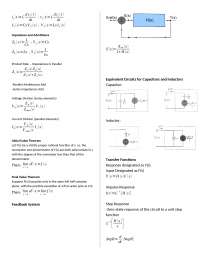 Cheat Sheet - Linear Circuit Analysis II | ECE 20200 - Docsity
