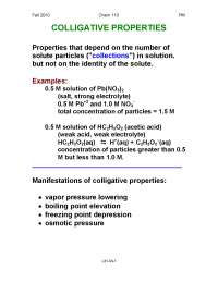 Colligative Properties - Chemical Principles I | CHEM 110 - Docsity