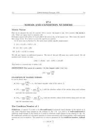 Matrix Norms and Condition Numbers with Examples | MAT 343 - Docsity