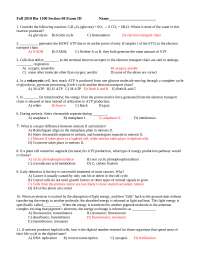 Exam 3 with Solution - Principles of Biology | BIOL 1100 - Docsity