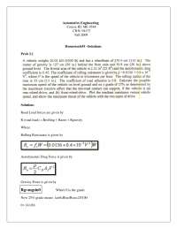 Homework 5 with Solutions - Automotive Engineering | ME 4544 - Docsity