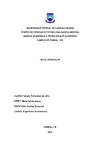 Análise Sensorial 1 - Teste triangular - Docsity