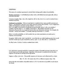 Notion of Random Experiment - Probability And Statistics - Handout ...
