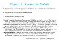 Spectroscopic Methods - Organic Chemistry II - Slides | CHEM 548 - Docsity