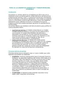 La gramática generativa y transformacional (Chomsky) - Apuntes de ...