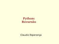 Programando em Python - Recursao - Recursividade em python - Docsity