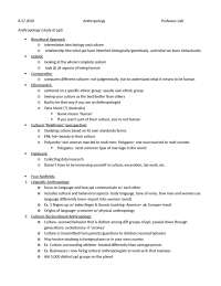 Exam 1 - Anthropology - Fall 2010 | ANTH 1001 - Docsity