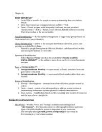 Chapter 8 Review Guide - Introduction to Sociology | SOC 1305 - Docsity