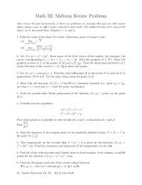 10 Solved Problems on Vector Calculus 1 - Midterm Exam | MATH 5B - Docsity