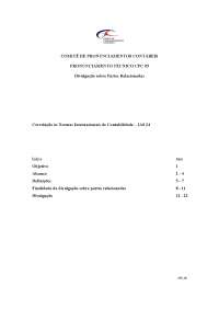 COMITÊ DE PRONUNCIAMENTOS CONTÁBEIS PRONUNC - Divulgação sobre Partes ...