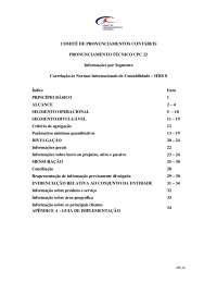 COMITÊ DE PRONUNCIAMENTOS CONTÁBEIS PRONUNC - Informações por Segmento ...