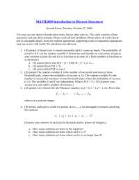 Exam #2 - Introduction to Discrete Structures | MATH 2800 - Docsity