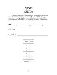 Second Midterm - Livens | Organic Chemistry Health Science | CHE 118B ...