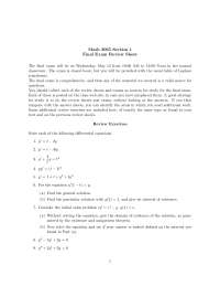 Final Exam Review Sheet for Elementary Differential Equations | MATH ...