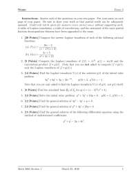 Exam 1 Solutions - Differential Equations | MATH 2065 - Docsity