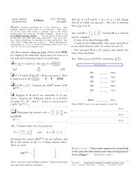 5 Solved Problems on Matrices - Midterm Exam | MAS 4105 - Docsity