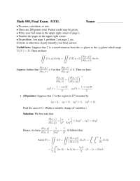 14 Solved Problems on Vector Analysis - Final Examination | MATH 550 - Docsity