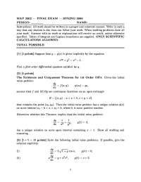10 Problems on Elementary Differential Equations - Final Exam | MAP ...