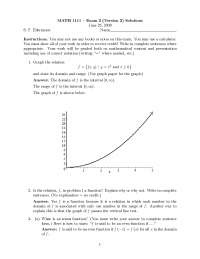 Exam 2 Questions - College Algebra | MATH 1111 - Docsity