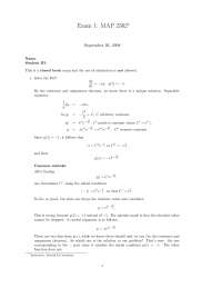 Exam 1 Questions - Elementary Differential Equations | MAP 2302 - Docsity