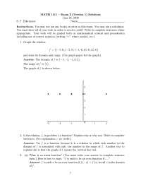 Exam 2 Version 1 with Answers - College Algebra | MATH 1111 - Docsity