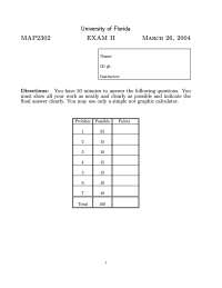 Practice Exam - Elementary Differential Equations | MAP 2302 - Docsity