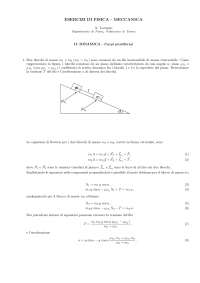Esercizi di Dinamica - corpi puntiformi svolti - Docsity