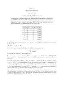 5 Problems on Cryptography - Midterm Exam I | MATH 116 - Docsity