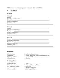 Questions of Intermediate Spanish I - Midterm Review | SPAN 2001 - Docsity