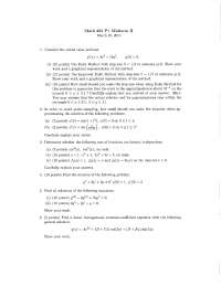 Midterm Exam 2 with Solutions - Introduction to Differential Equations | MATH 285 - Docsity