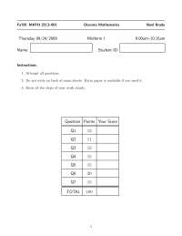 Midterm Exam 1 - Discrete Mathematical Structures | MATH 2513 - Docsity