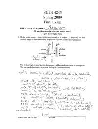 Final Exam with Answer Key - Computer Architecture - Spring 2009 | ECEN 4243 - Docsity