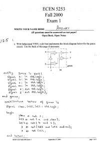 Digital Computer Design - Exam I with Answers | ECEN 5253 - Docsity