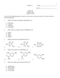 20 Questions for Final Exam - Organic Chemistry Lab II | CHEZ 302 - Docsity