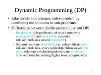 Algorithm analysis Design and Microprocessor - DynamicProgramming - Docsity
