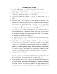 Probability and Statstics - Prob - Theory - problems - Docsity
