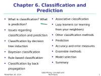 Data Mining - Classification and Prediction- Intro - Docsity